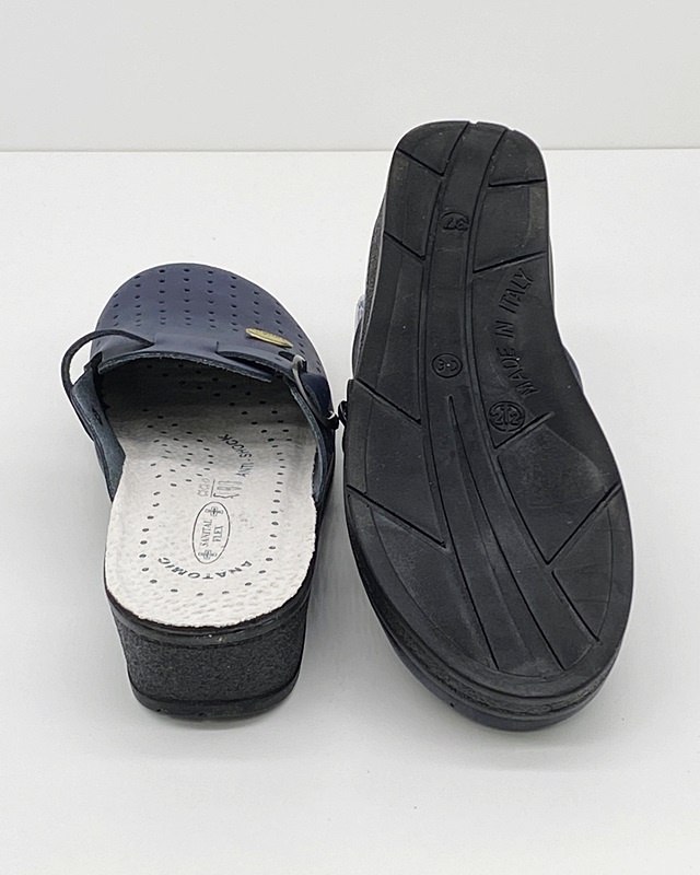 Damskie klapki medyczne z zakrytymi palcami Sanital Flex 708 blue ...